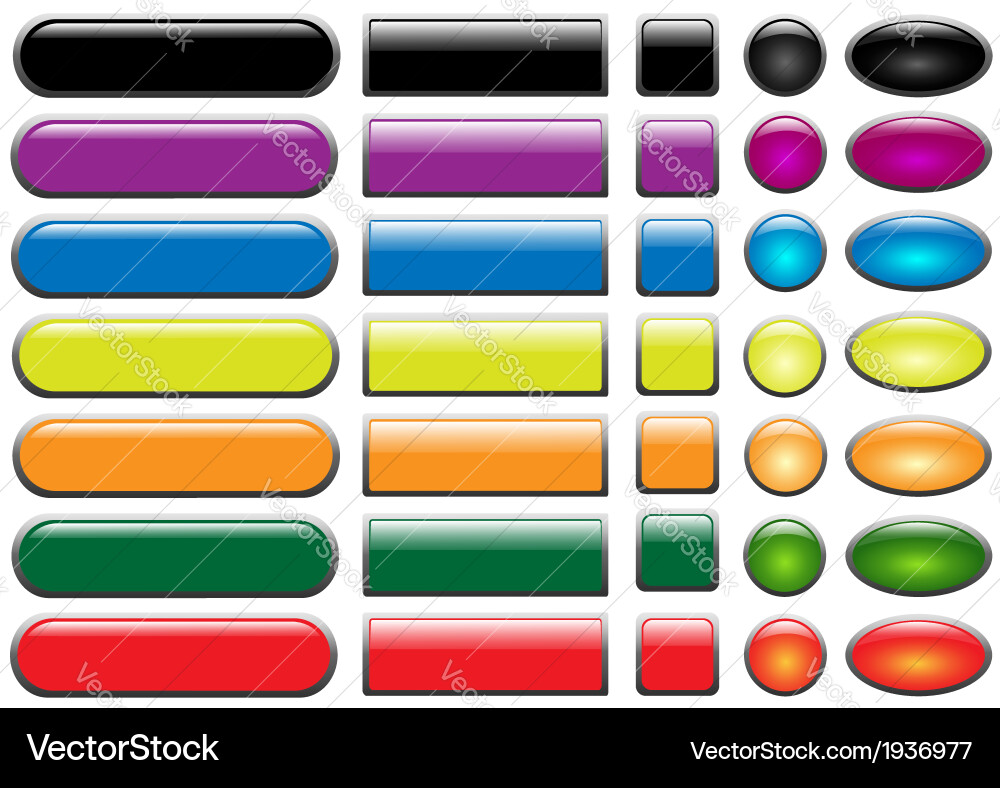 Set of colored web buttons Royalty Free Vector Image