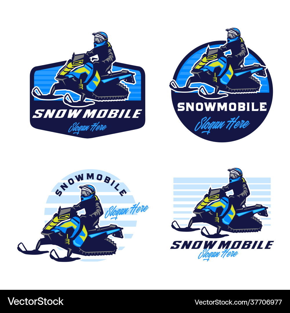 Snowmobile logo design template Royalty Free Vector Image