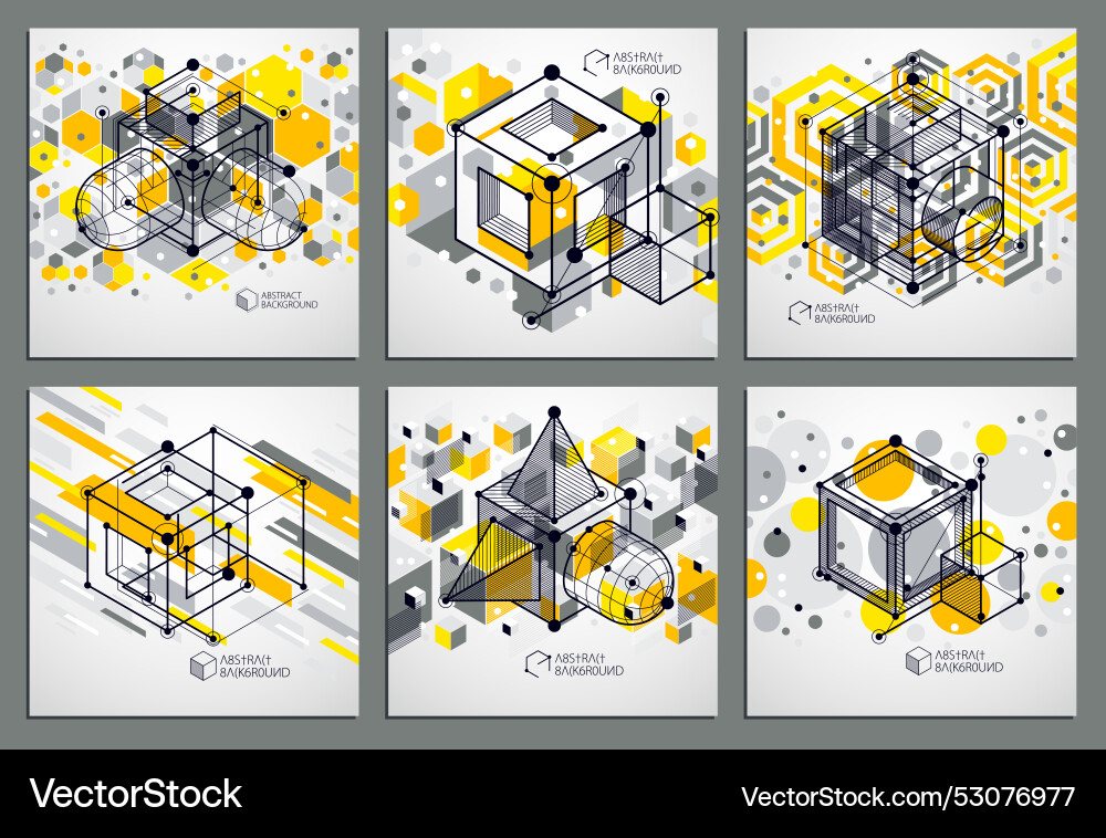 Trend isometric geometric pattern yellow Vector Image