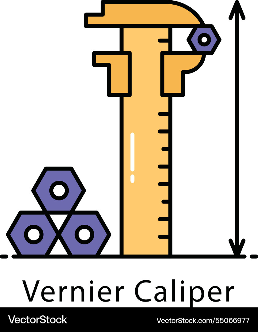 Vernier caliper filled Royalty Free Vector Image