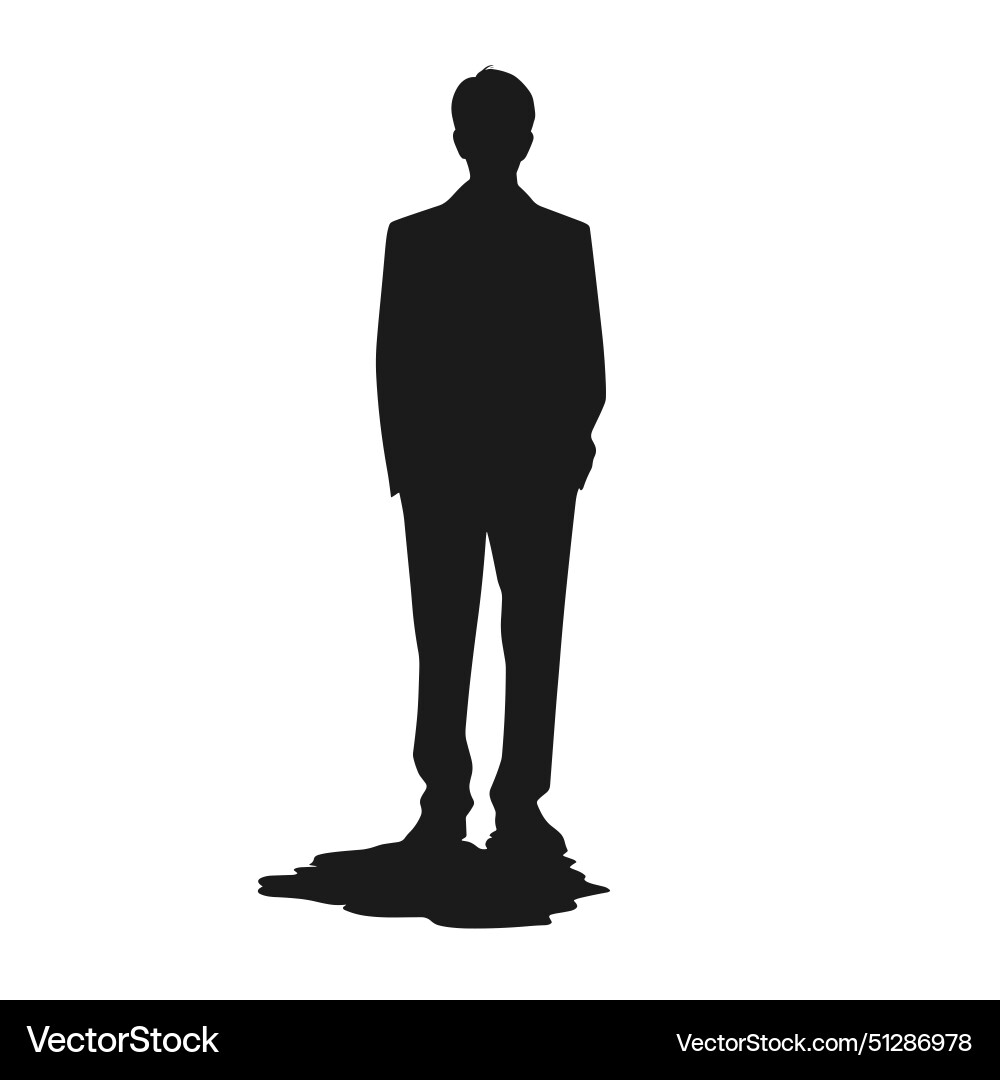Front view male silhouette standing Royalty Free Vector