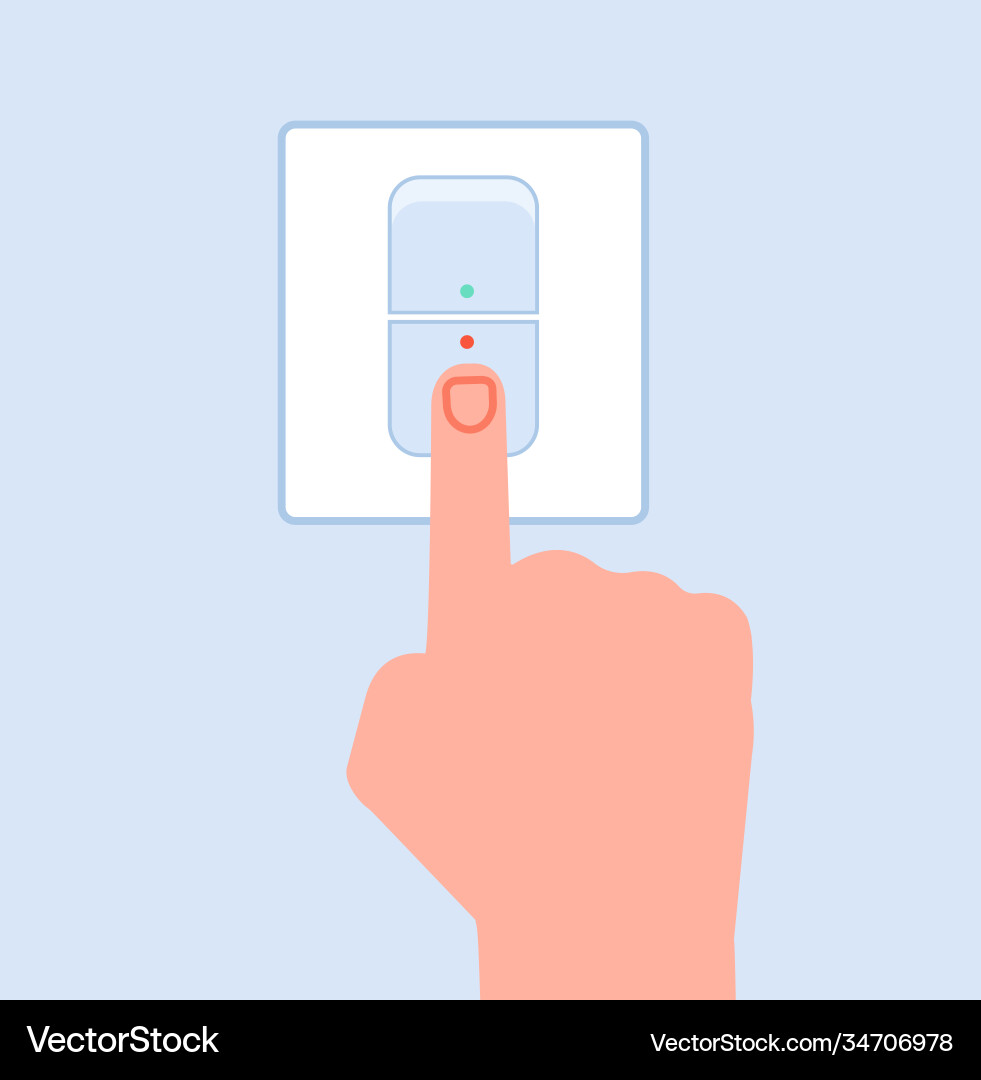 Hand Toggles Light Switch Royalty Free Vector Image
