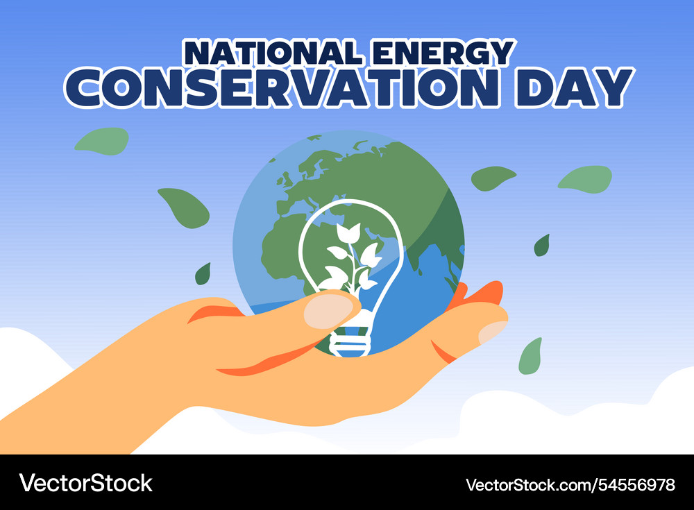 Happy national energy conservation day Royalty Free Vector
