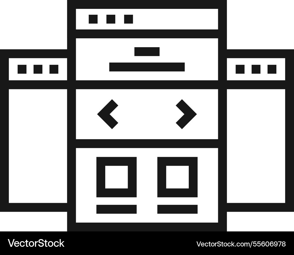 Landing page flat line web icon concept Royalty Free Vector