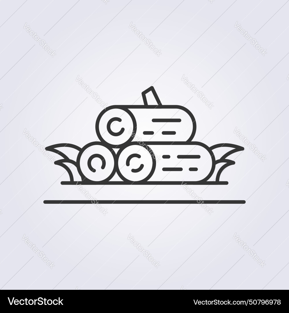 Line firewood icon logo design Royalty Free Vector Image