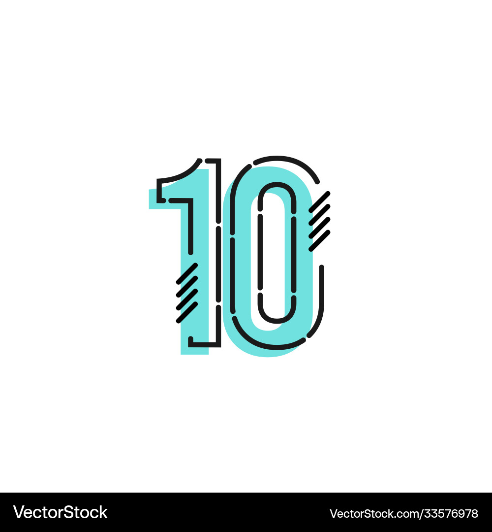 Number 10 template design for anniversary Vector Image