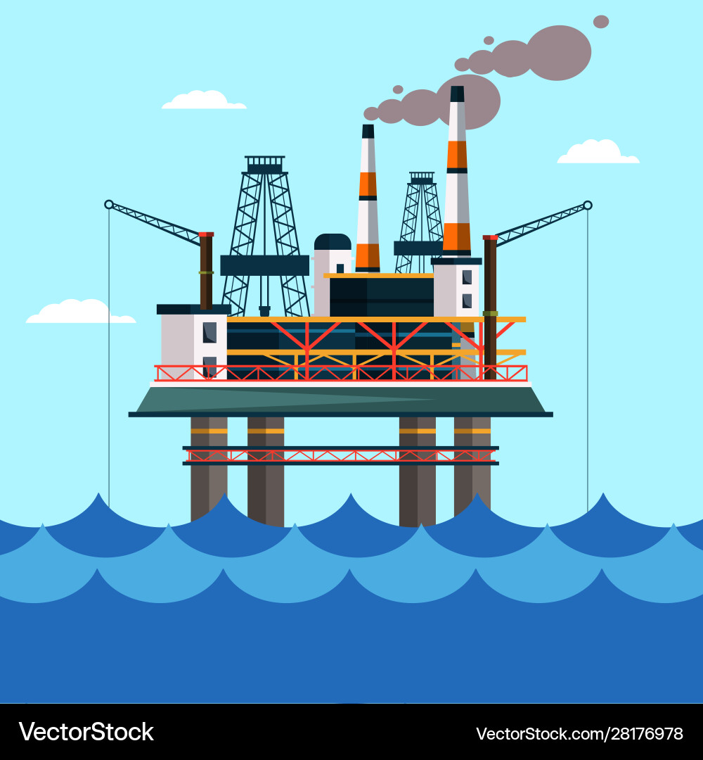 Offshore Oil Platform Royalty Free Vector Image