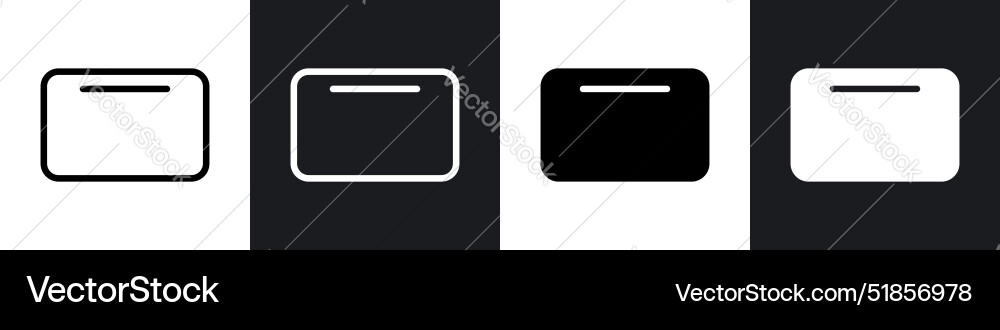Rectangle panoramic icon set in black and white Vector Image
