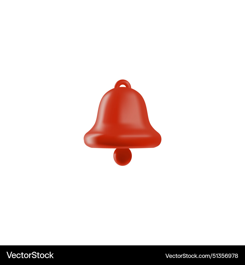 Red alarm bell user interface icon on isolated Vector Image
