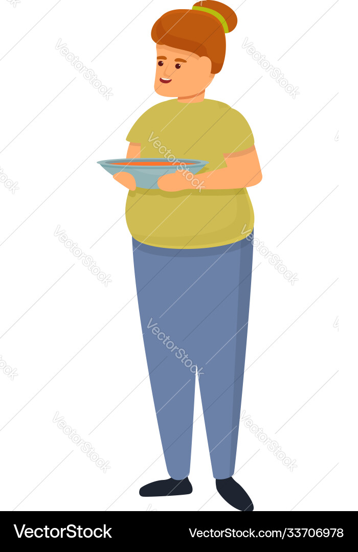 Woman gluttony icon cartoon style Royalty Free Vector Image