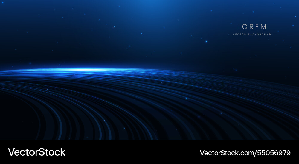 Abstract elegant glowing blue curve ray lighting Vector Image