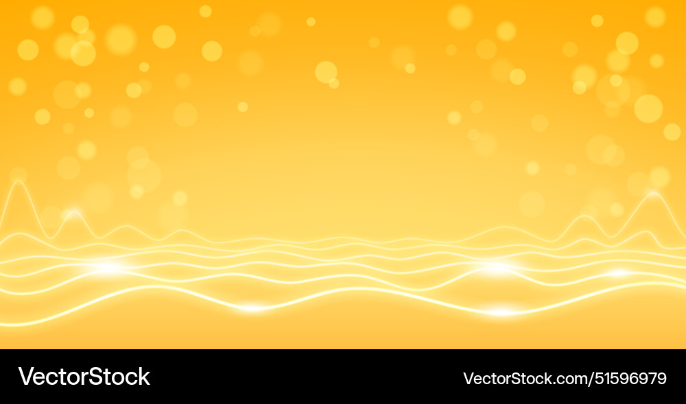Abstract wavy light yellow neon background Vector Image