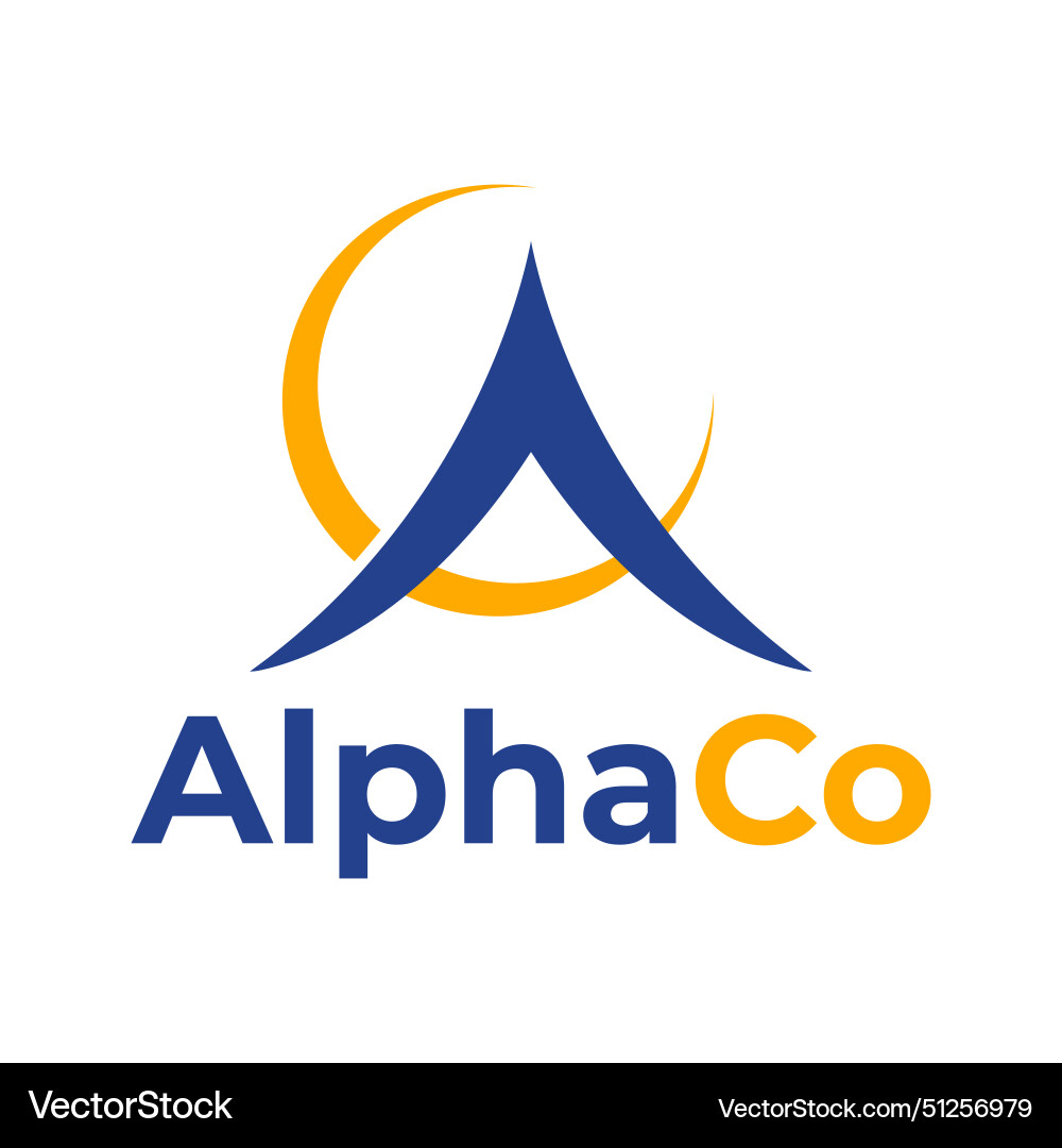 Alpha logo symbol in flat modern style Royalty Free Vector