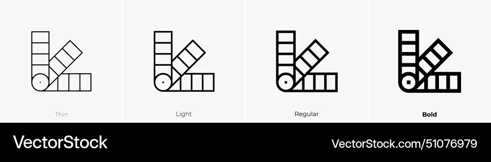 Color sample icon thin light regular and bold Vector Image