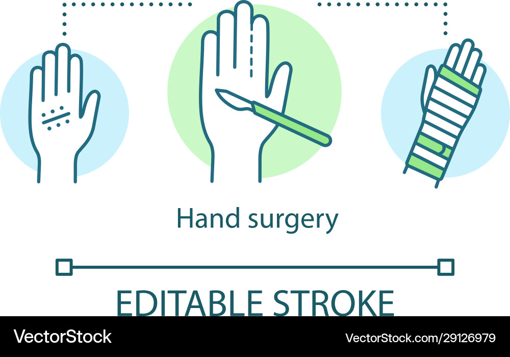 Hand surgery concept icon Royalty Free Vector Image