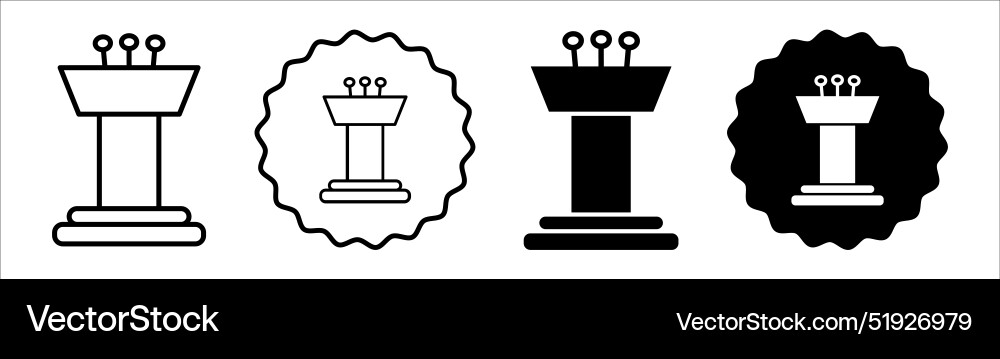 Lectern icon symbol set collection simple Vector Image
