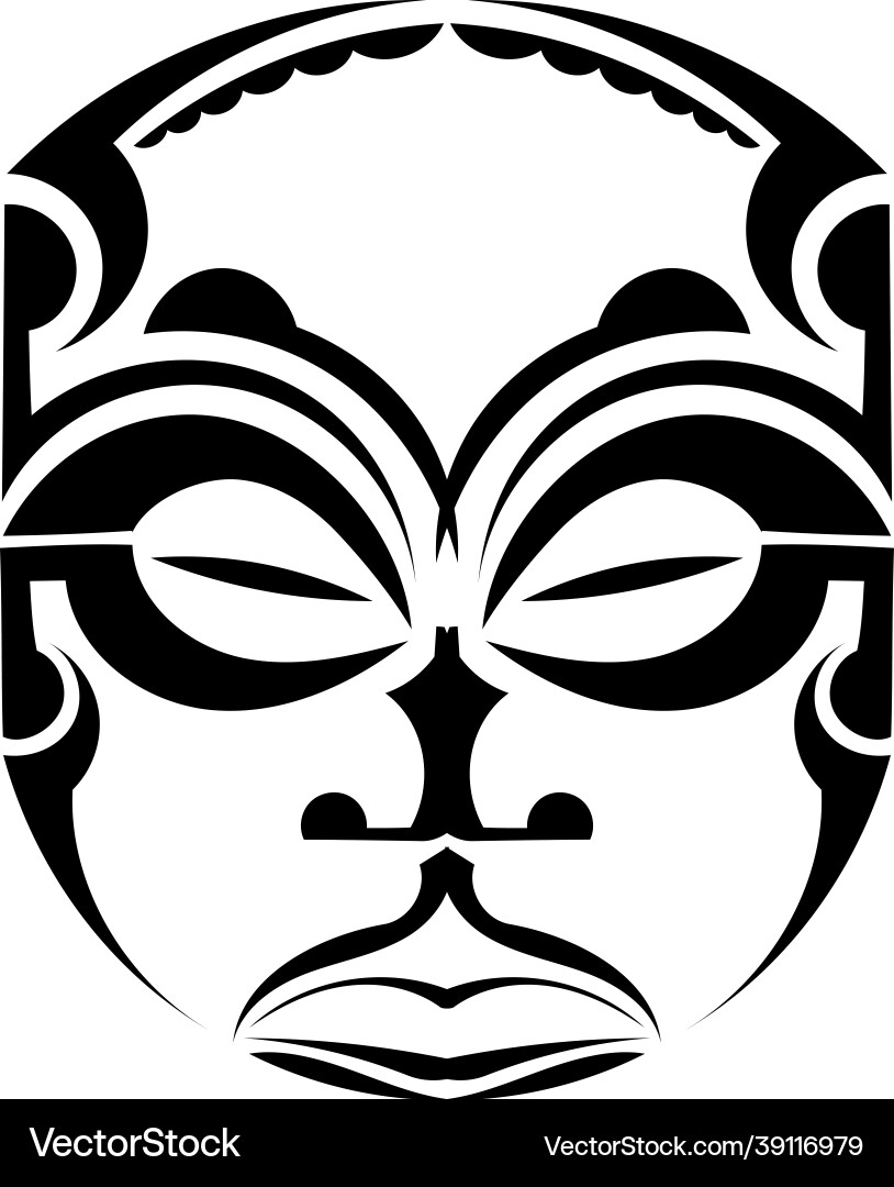 Maori traditional mask isolated on white Vector Image