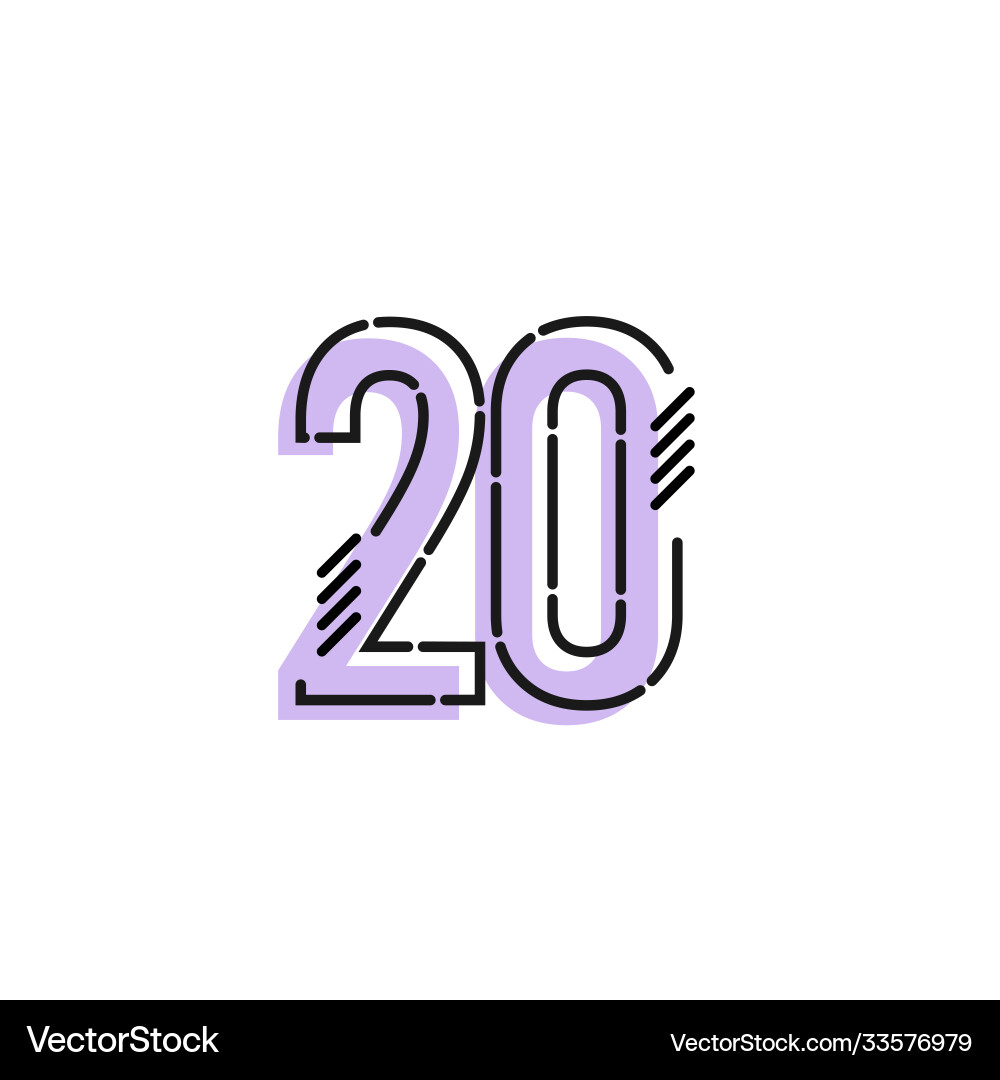 Number 20 template design for anniversary Vector Image