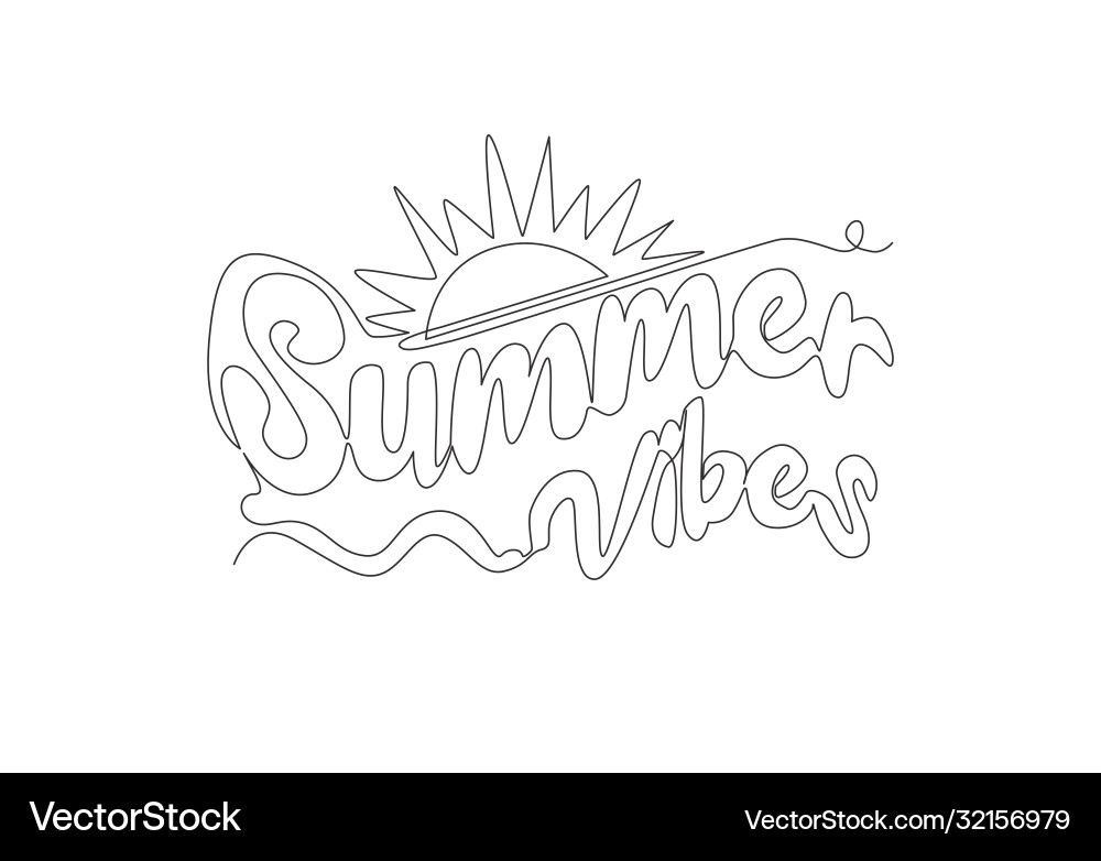 One single line drawing cute motivational Vector Image