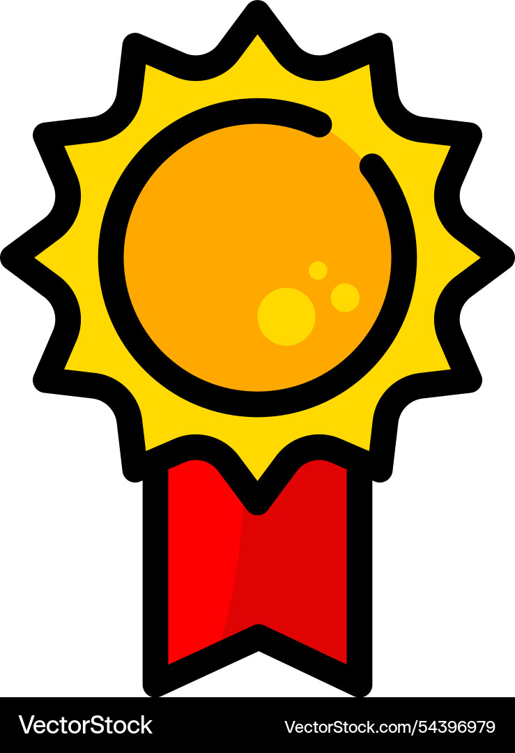 Seal with ribbon - icon Royalty Free Vector Image