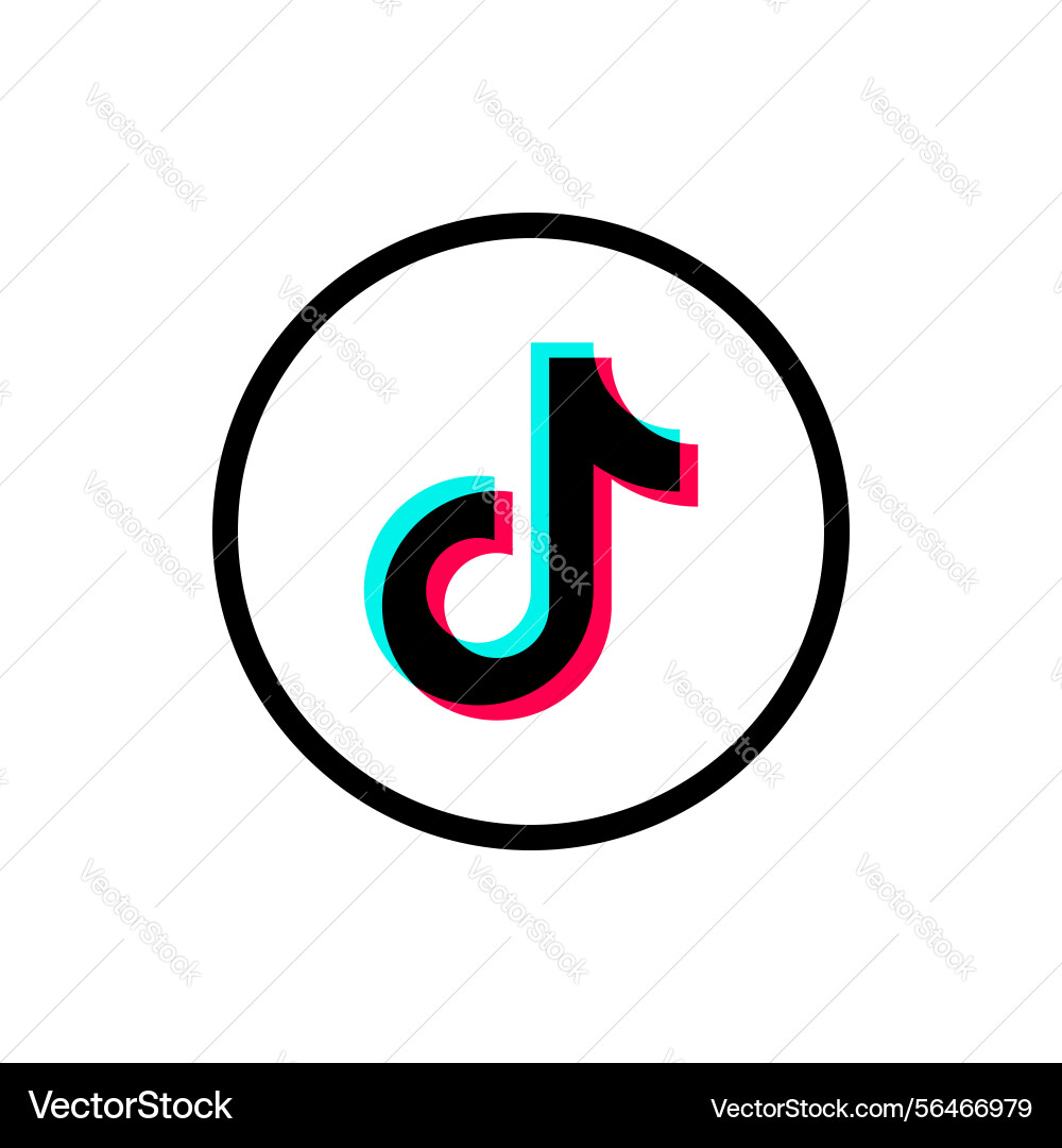Tiktok logo circle outline icon tiktok app Vector Image