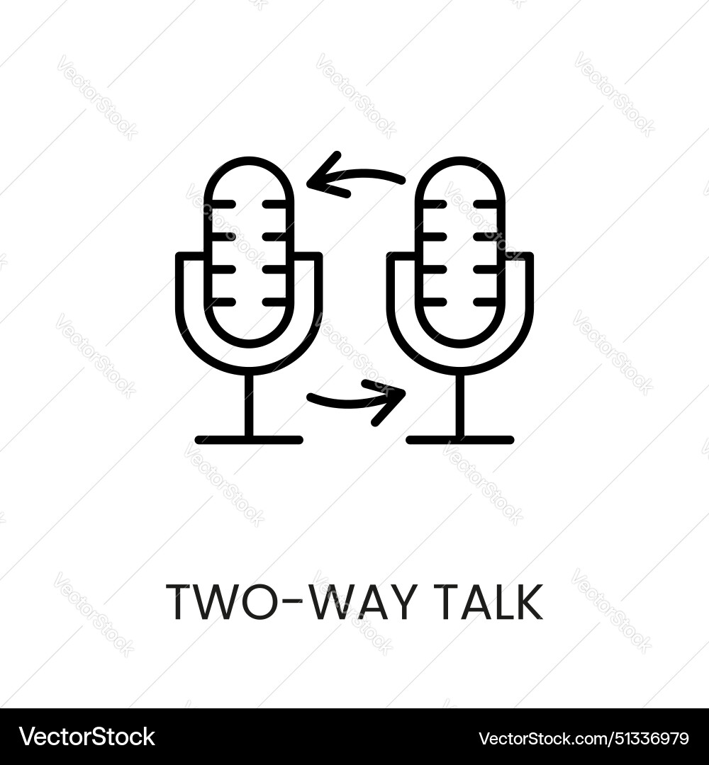 Two way conversation line icon Royalty Free Vector Image