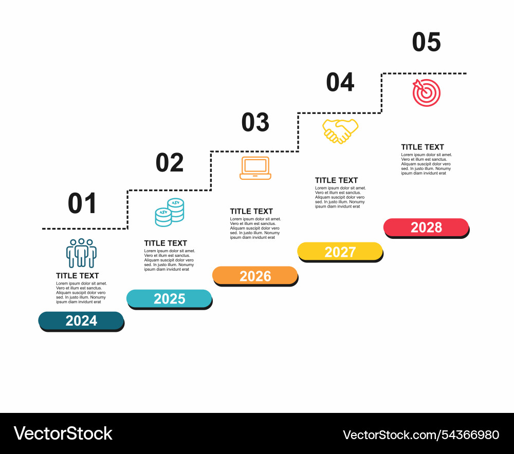 Business step timeline infographic arrow template Vector Image