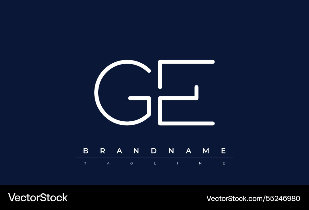 Creative ge letter initial logo image Royalty Free Vector