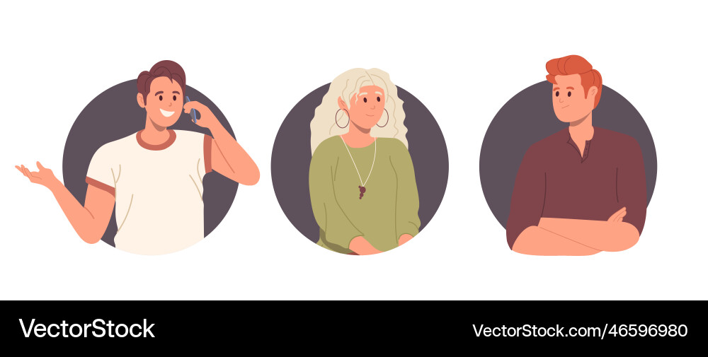 Diverse people character avatar talking phone Vector Image