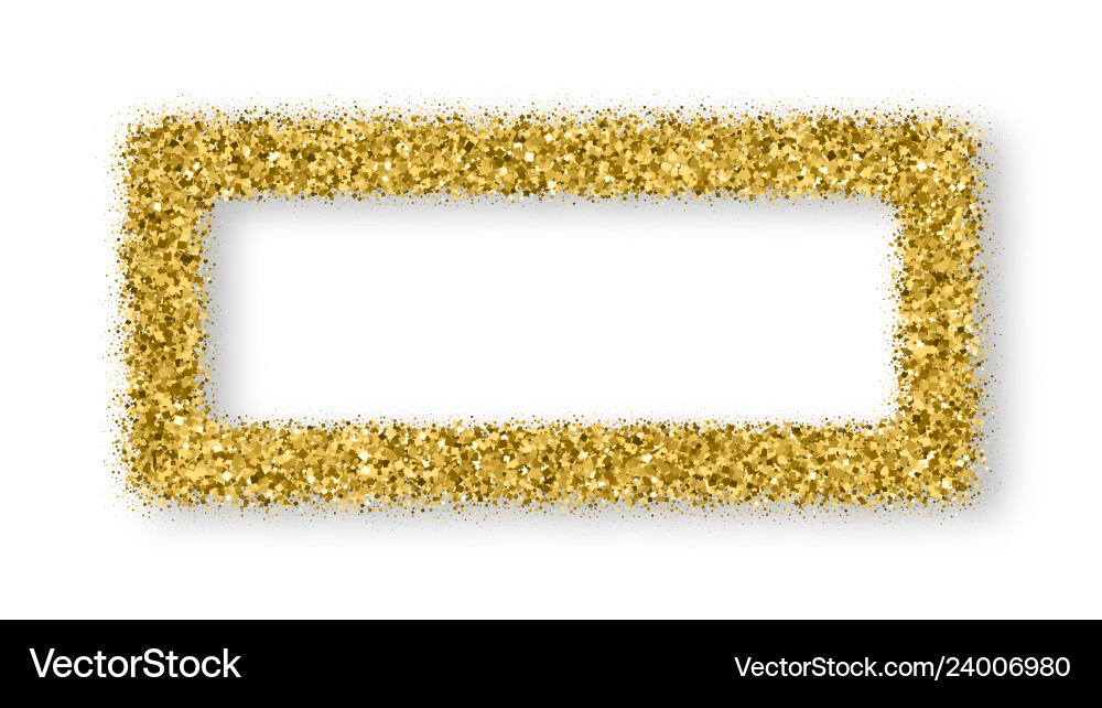 Gold Glitter Vector Frame Gold Glitter Frame With Bland Shadows