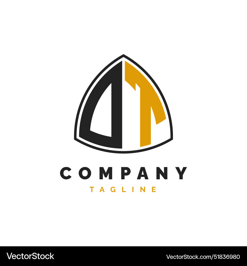 Initial letter dt logo design alphabet Royalty Free Vector