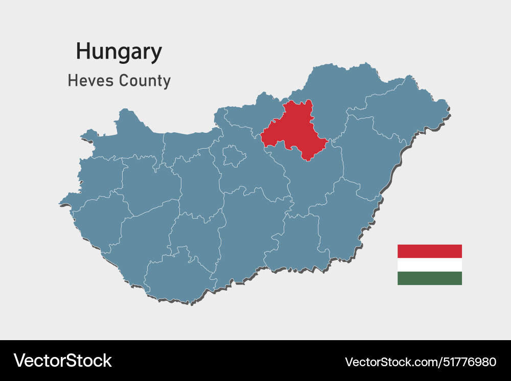 Map hungary county heves Royalty Free Vector Image