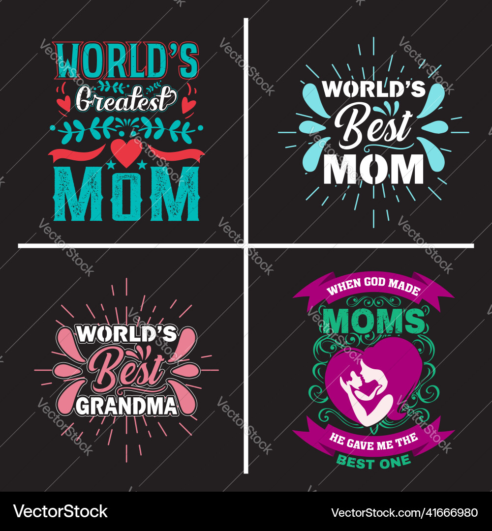 Mothers day quotes bundle design Royalty Free Vector Image