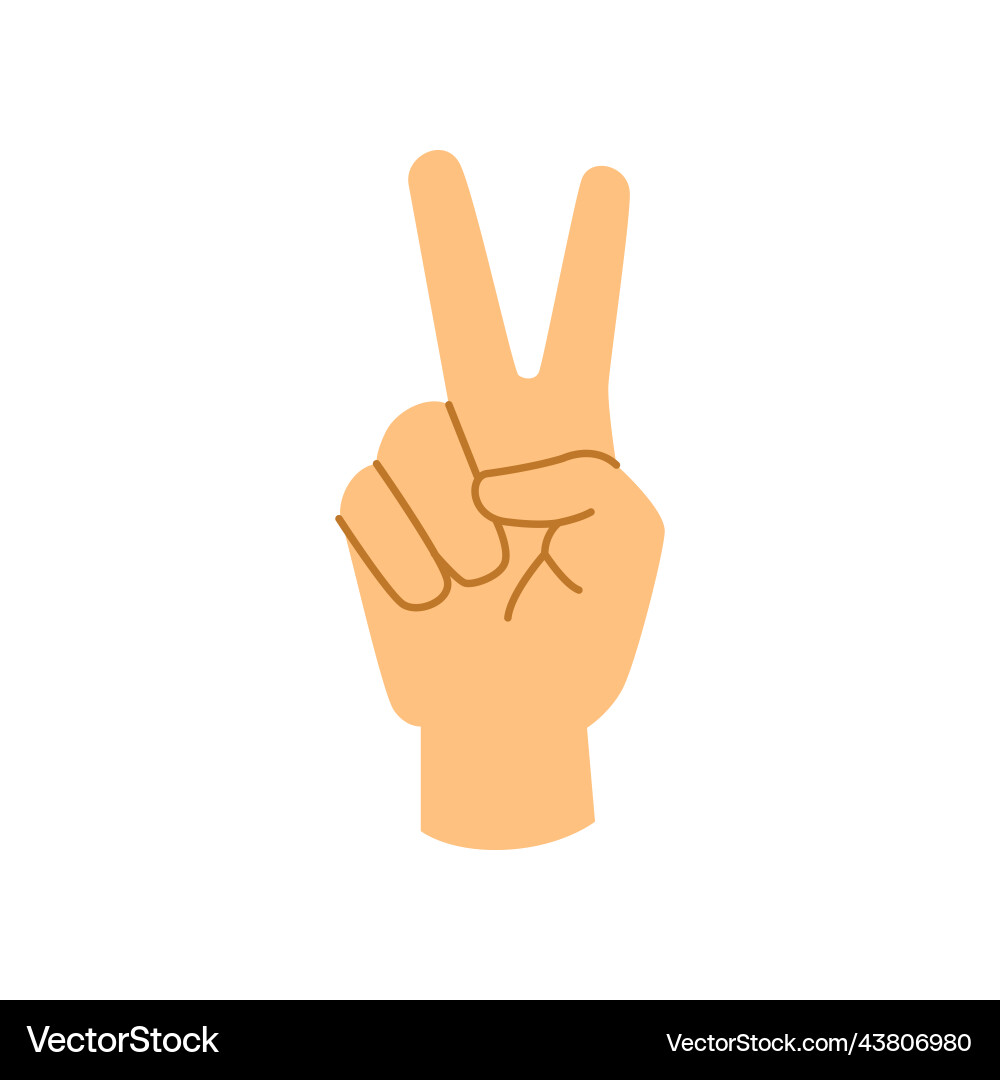 Peace hand gesture victory sign Royalty Free Vector Image