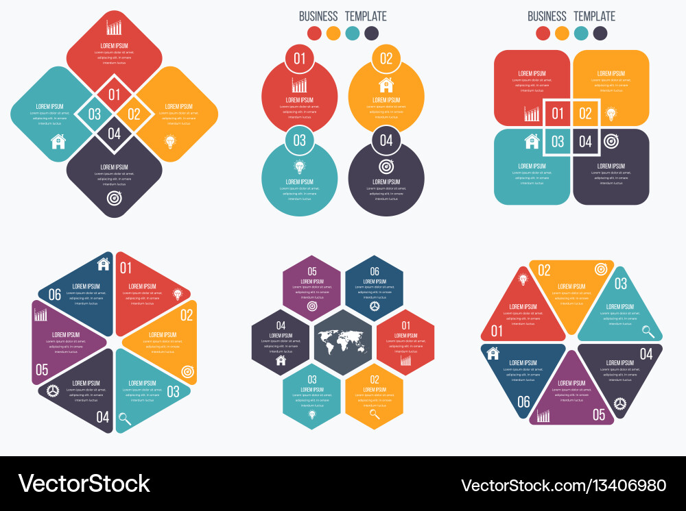 Set with infographics Royalty Free Vector Image