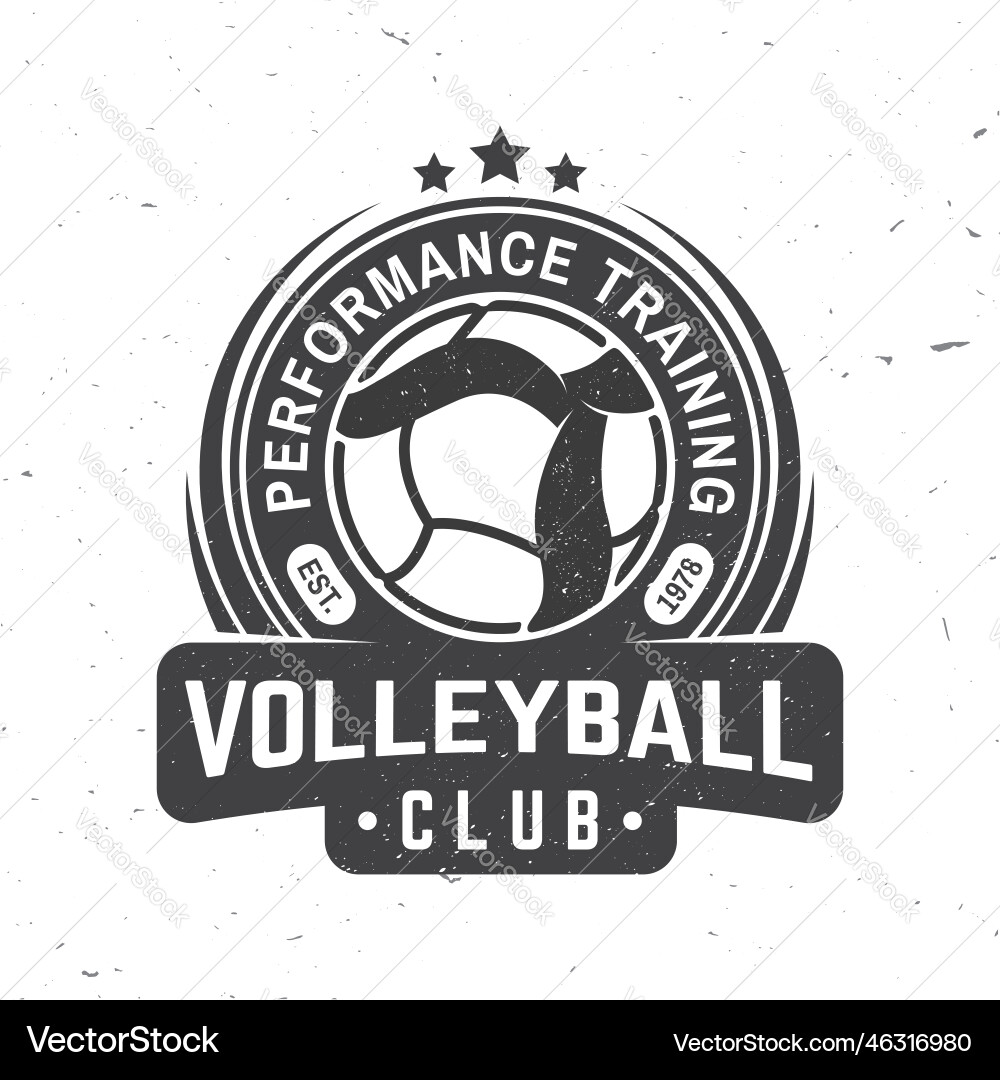 Volleyball club badge design Royalty Free Vector Image