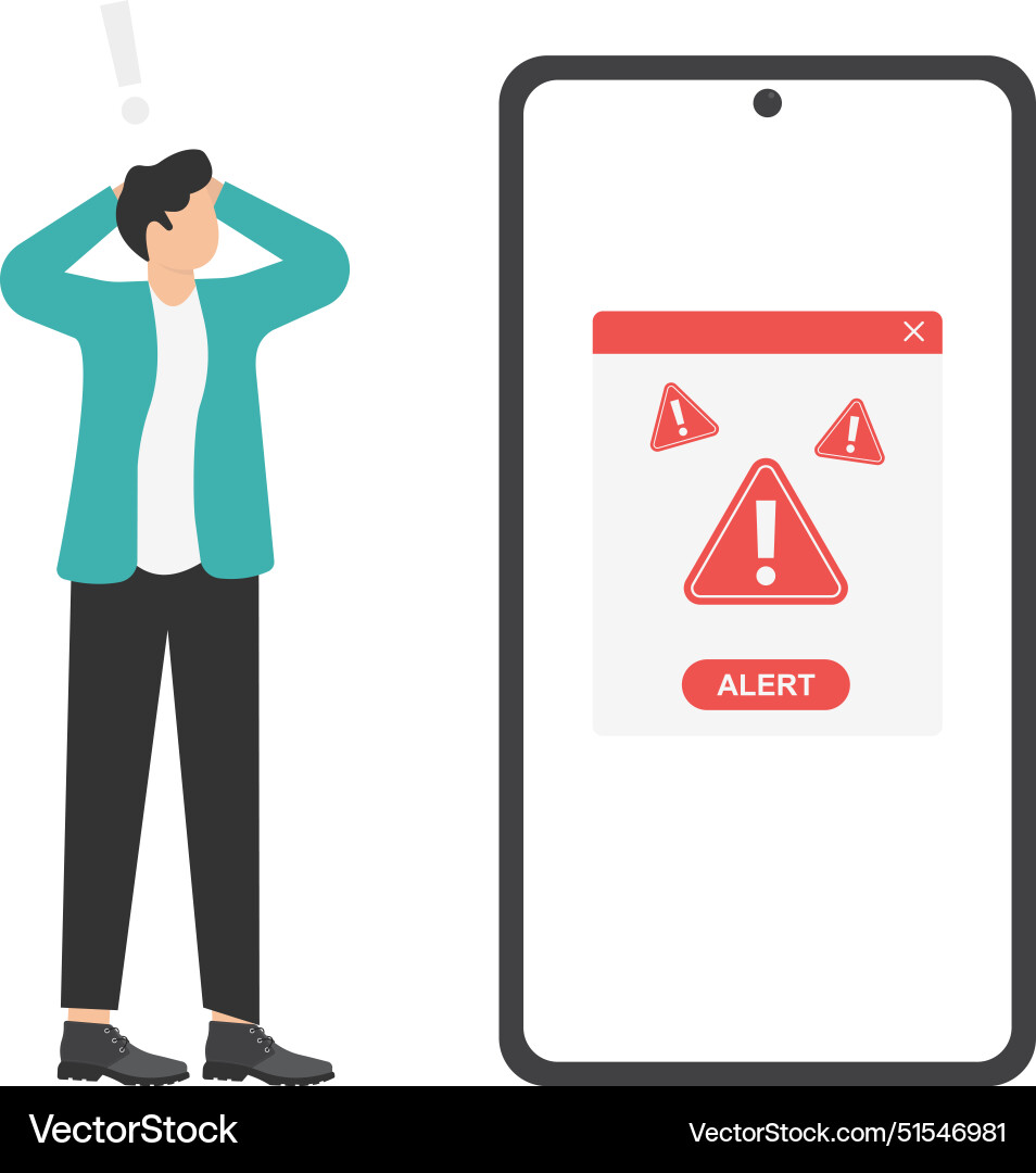 Alert file icon or caution message phishing cybe Vector Image