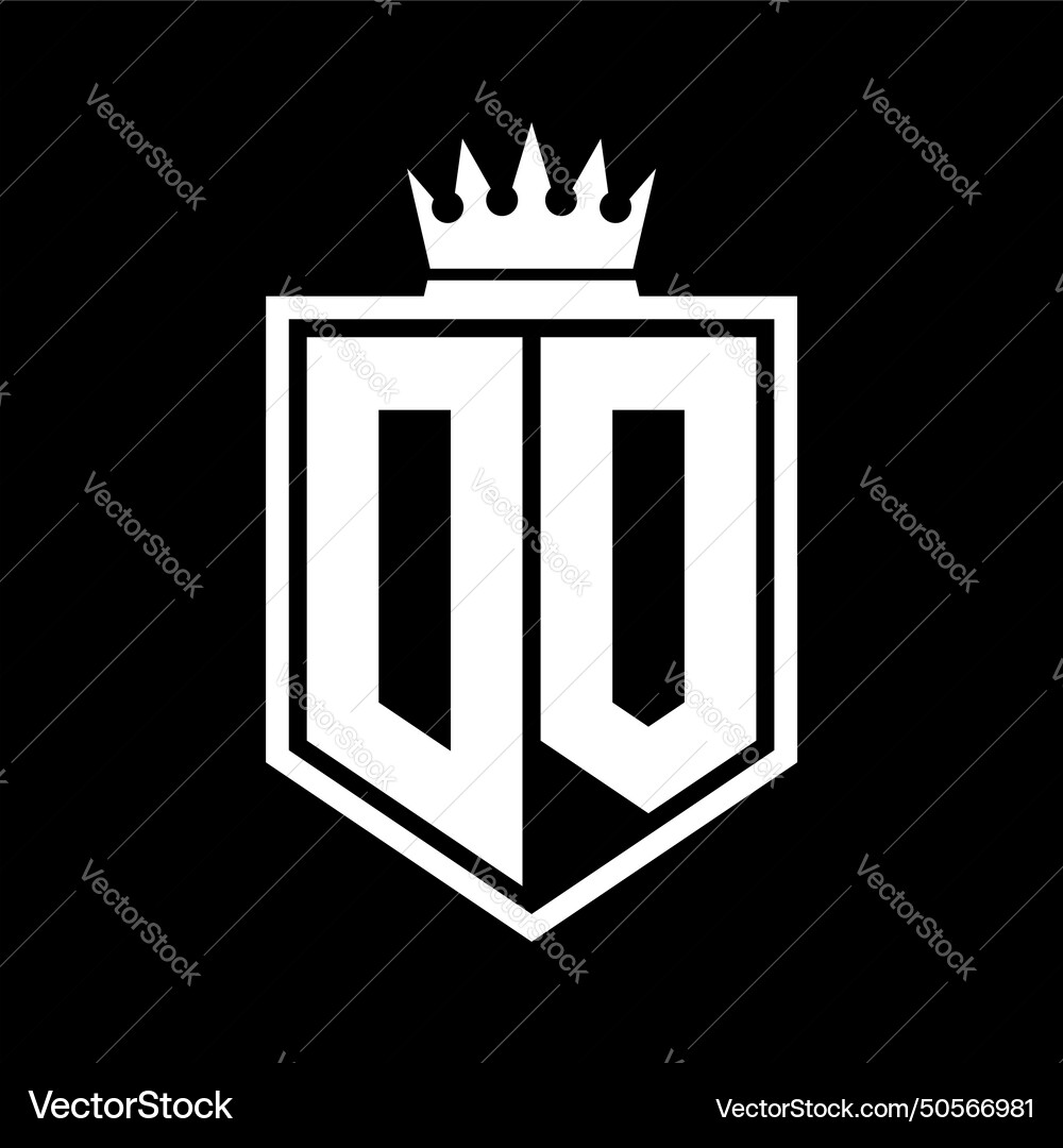 Do logo monogram bold shield geometric shape Vector Image