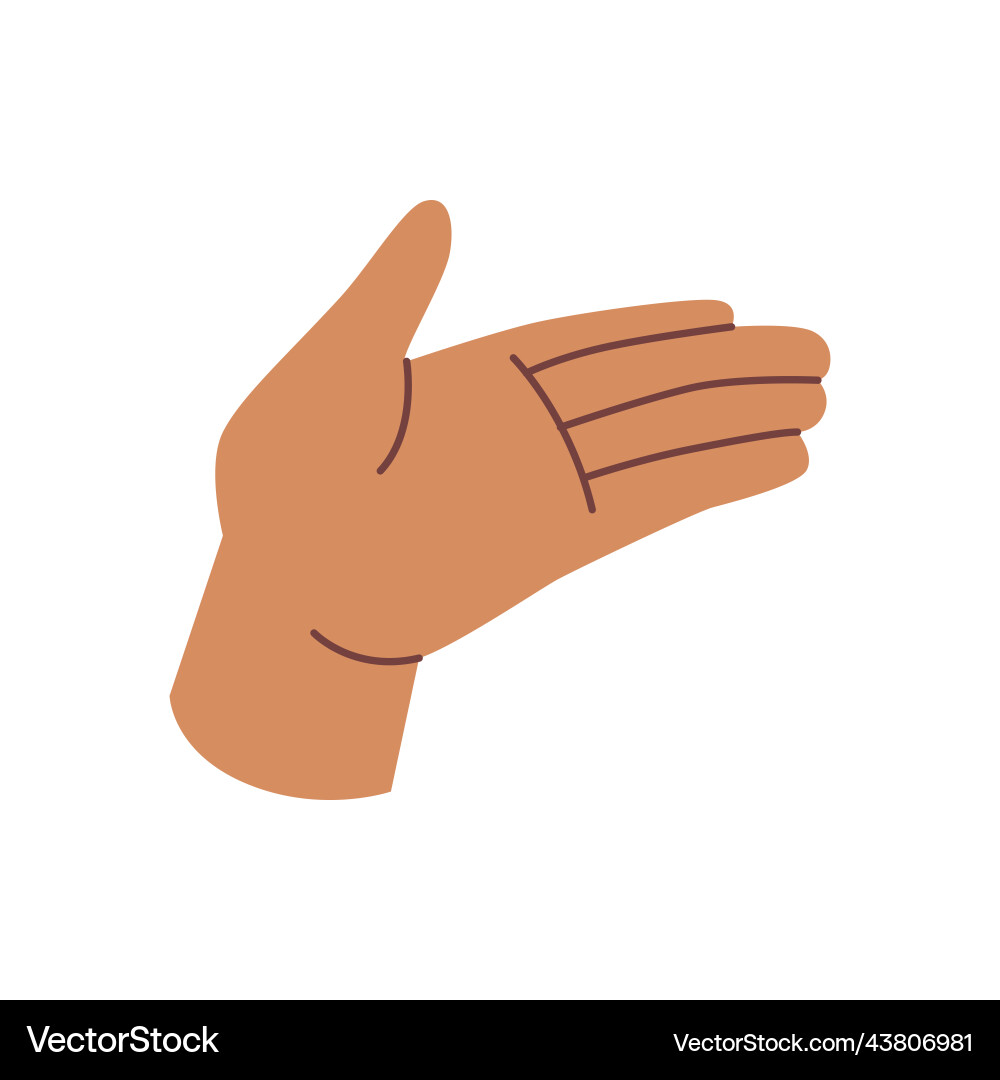 Hand gesture open palm giving or taking Royalty Free Vector