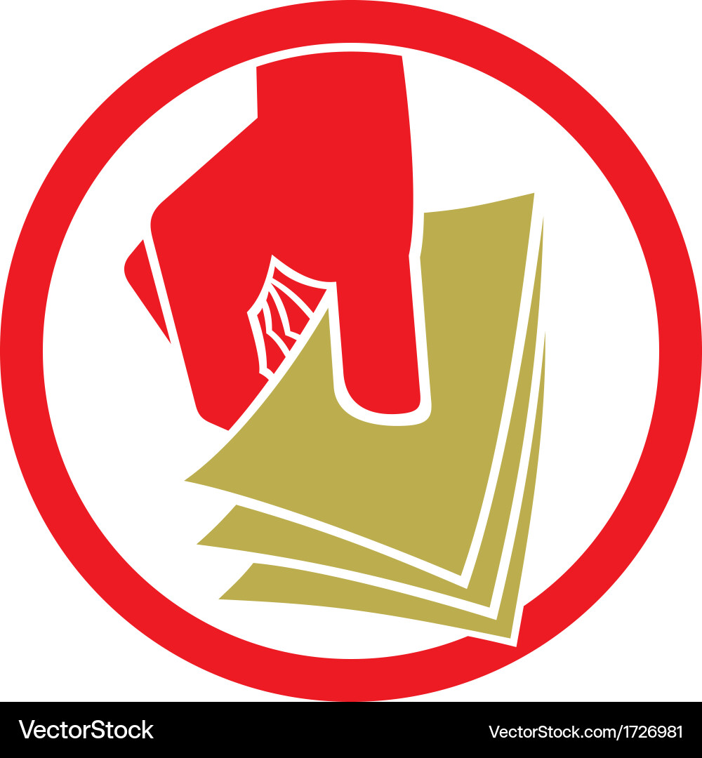 Hand giving money symbol Royalty Free Vector Image