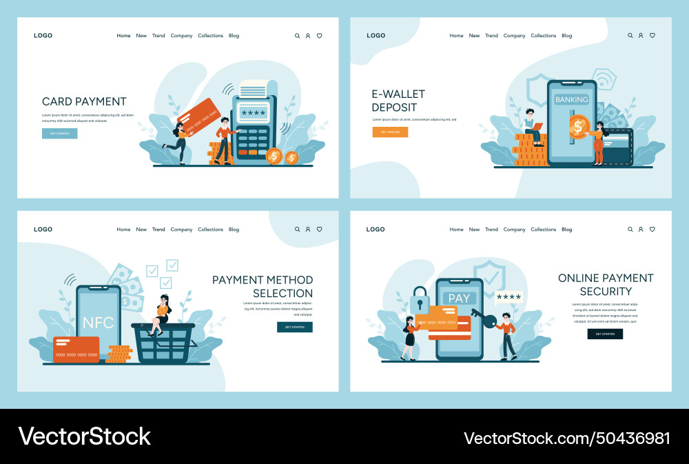 Intuitive designs for card transactions e-wallet Vector Image