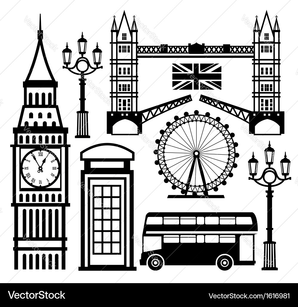 London Icon Set Royalty Free Vector Image - VectorStock
