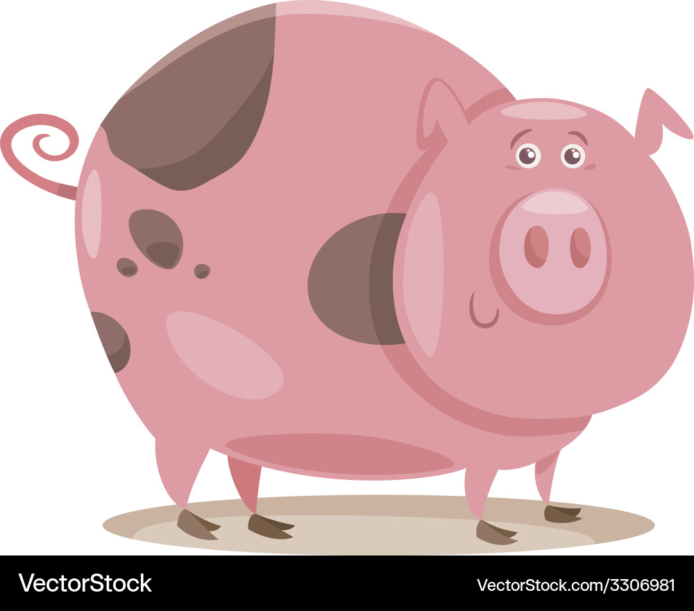 Pig farm animal cartoon Royalty Free Vector Image