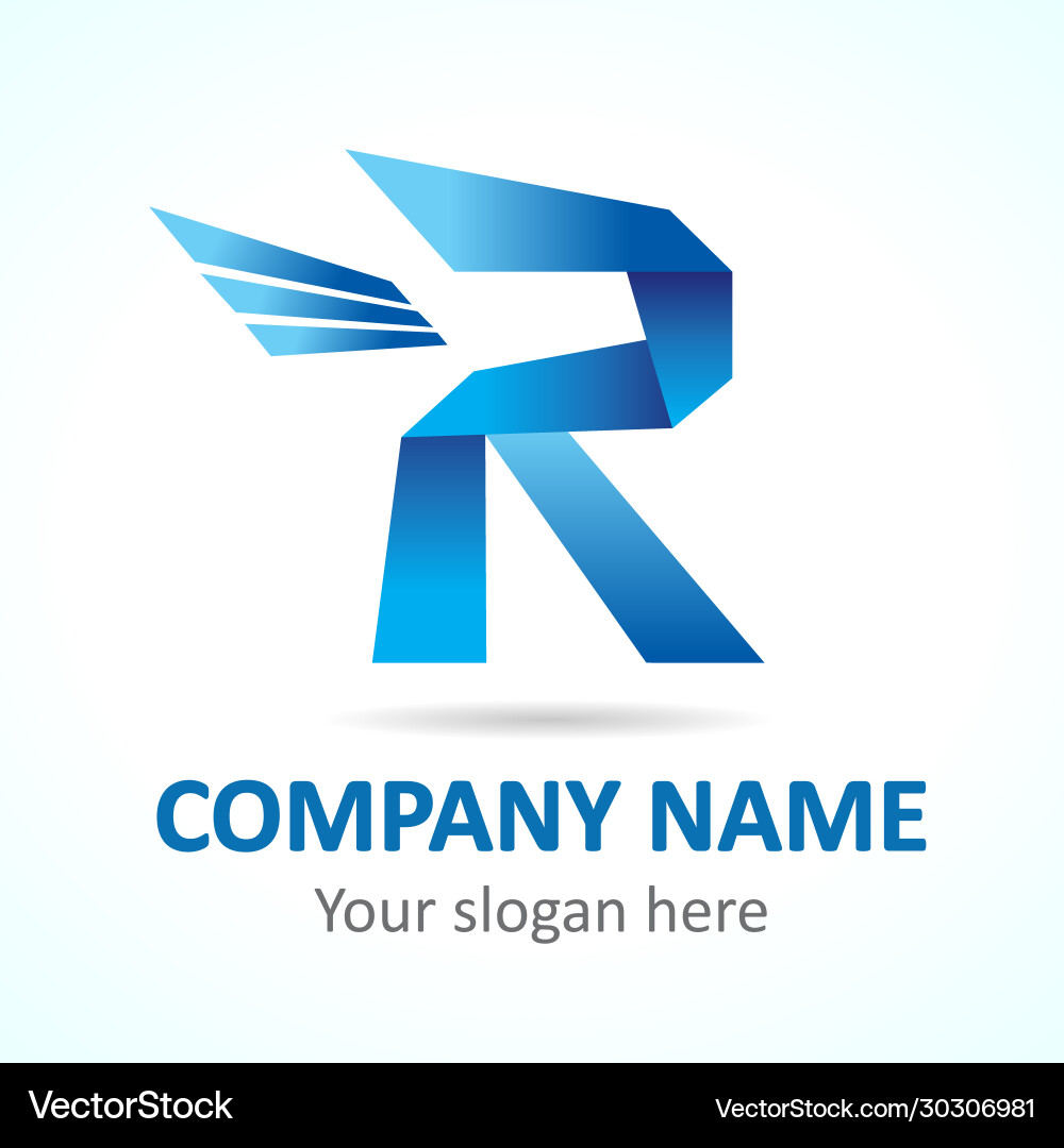 R fly logo Royalty Free Vector Image - VectorStock