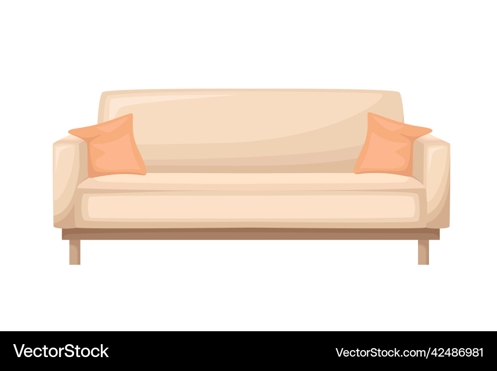 Sofa comfortable for interior design Royalty Free Vector