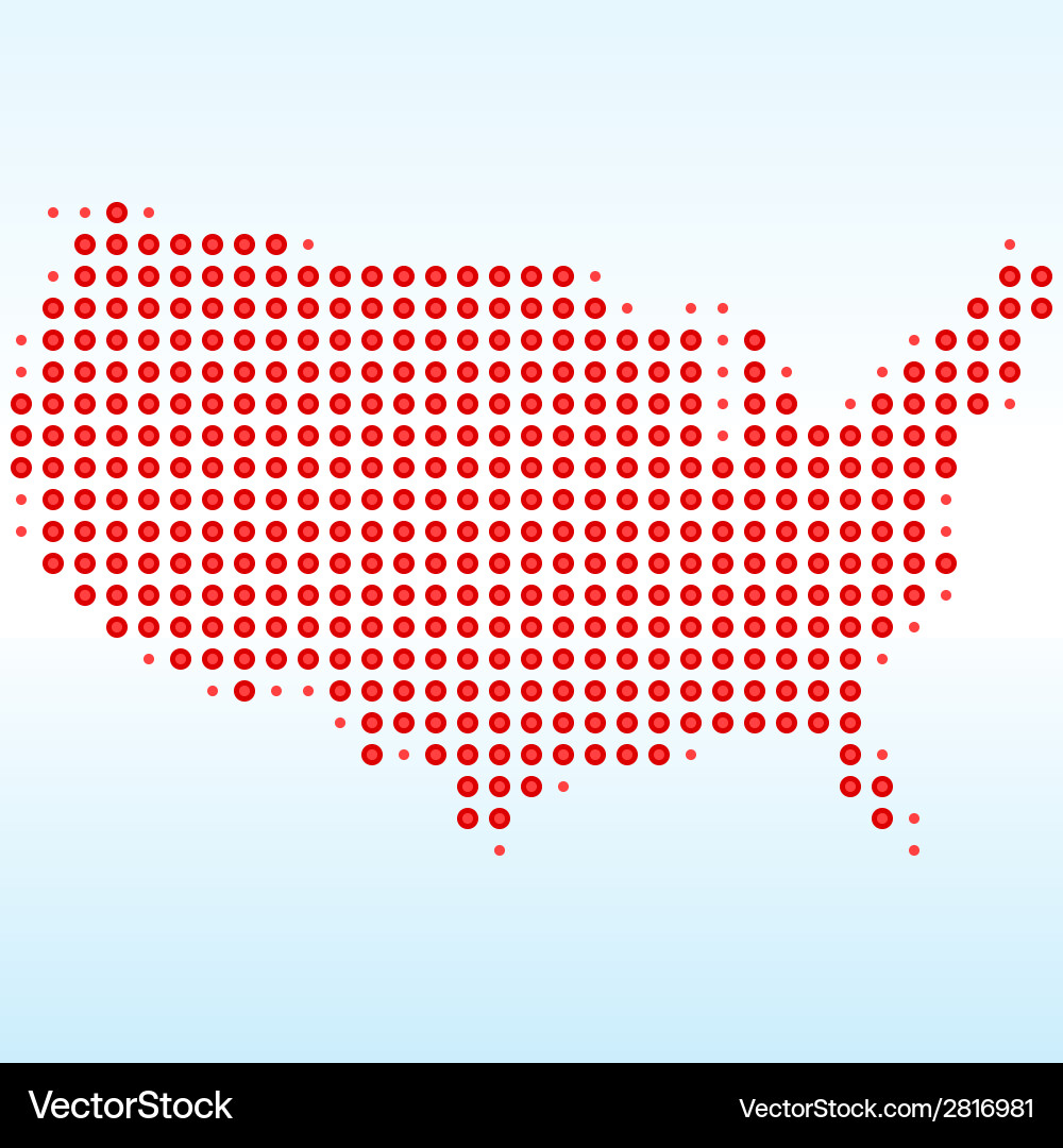Usa dotted map Royalty Free Vector Image - VectorStock