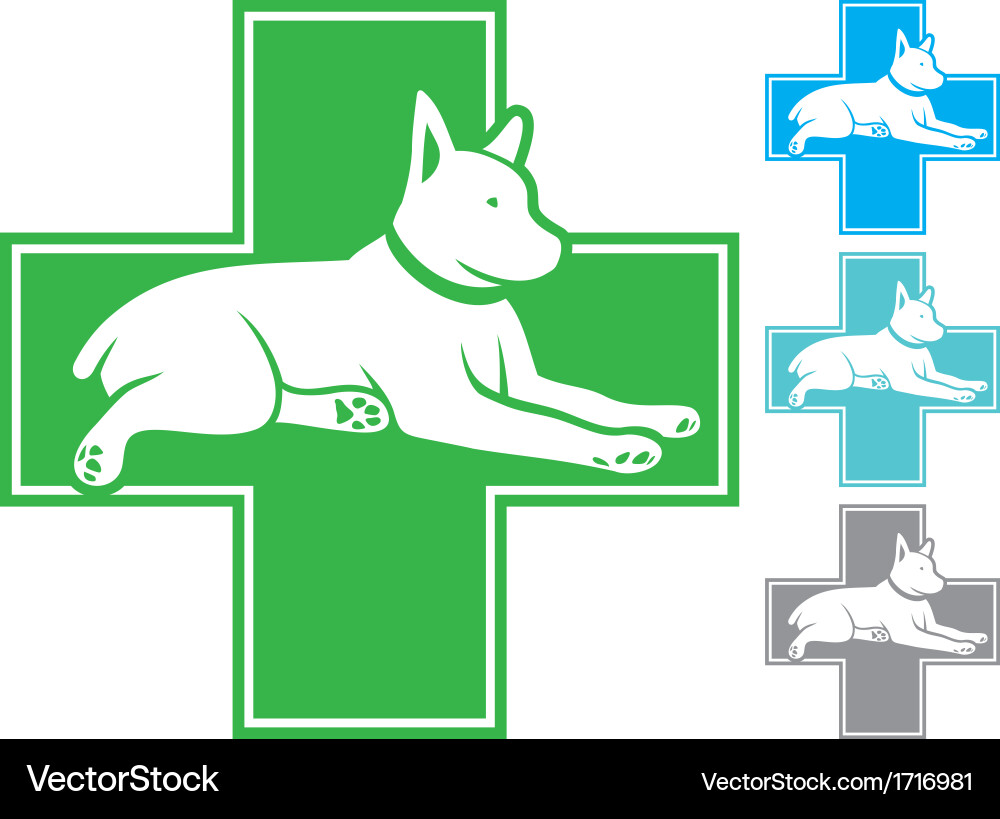 Veterinary symbol with dog Royalty Free Vector Image