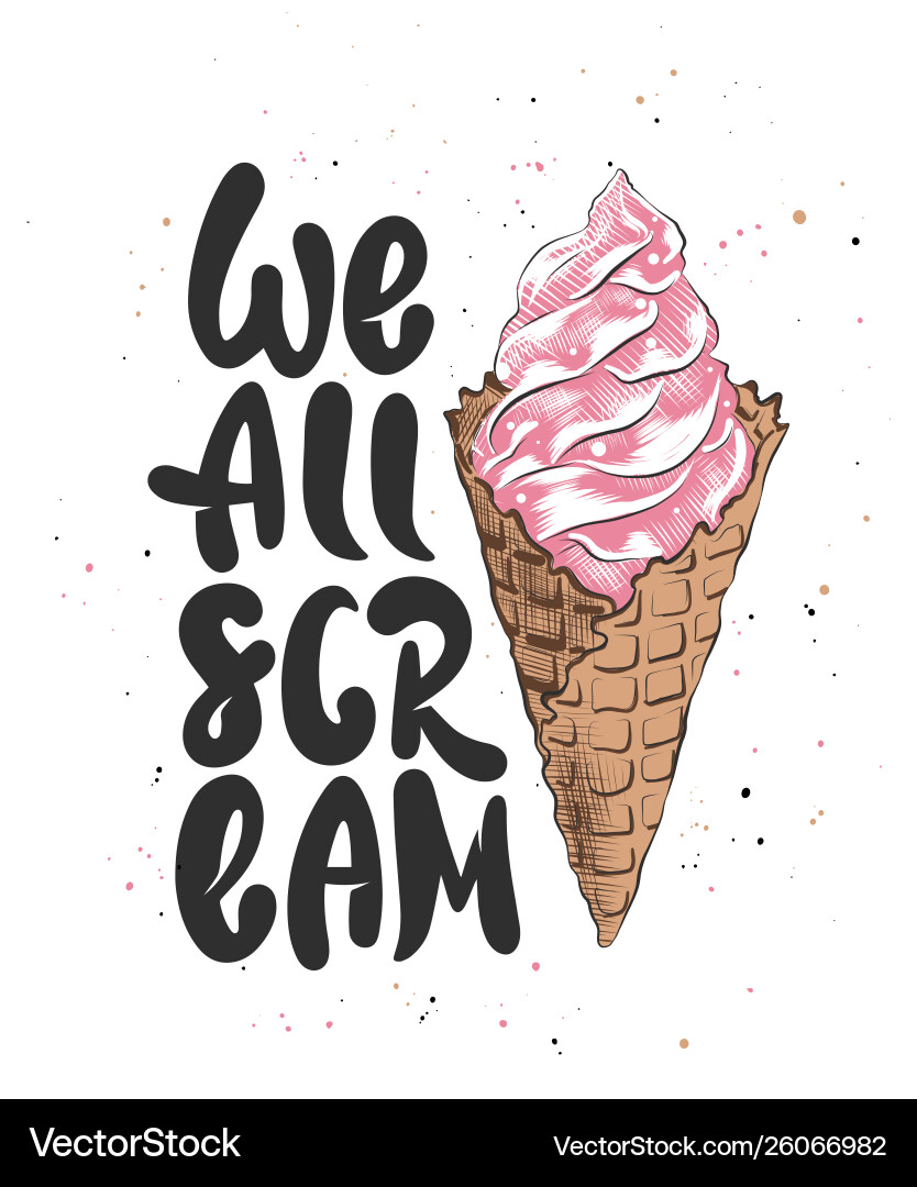 Card with hand drawn unique typography design Vector Image