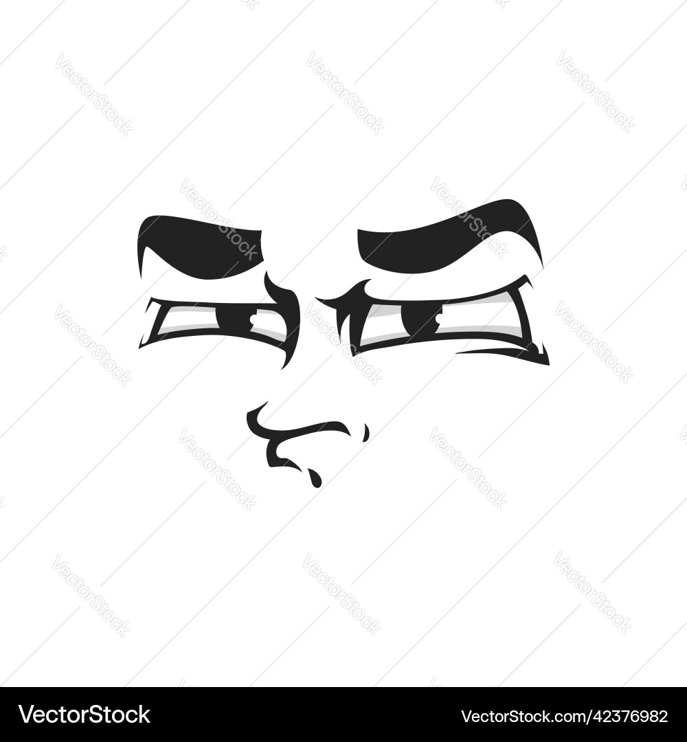 Cartoon face suspecting emoji doubt expression Vector Image