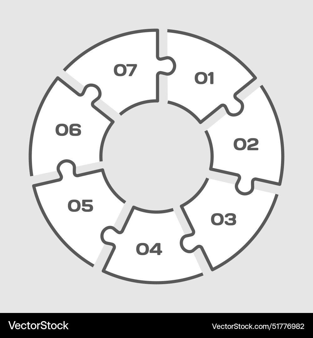 Diagram infographic for 7 steps circle puzzle Vector Image